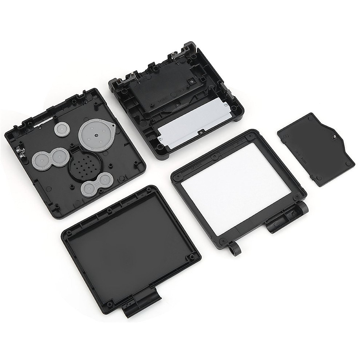 Lazmin Replacement Housing Shell Case Cover Repair Part, Screen Glass Lens & Screwdrivers Tool for Gameboy Advance SP Console, Prevent from Stains, Scratch, rub, and Erosion (Black)