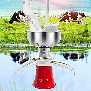Carivia Milk Cream Centrifugal Separator,100L/H 25Gal/H Electric Fresh Milk Cream Separator Stainless Steel 110V Centrifuge Cheese Makers Separator For Goats Cows