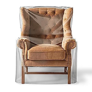 AKEfit Plastic Chair Covers Protectors Heavy-Duty Couch Cover for Sofa, Waterproof Dustproof Clear Moving Bags for Armchair or Recliner, Against Cat Dog Clawing, Transparent, SLSFZ-11C-S