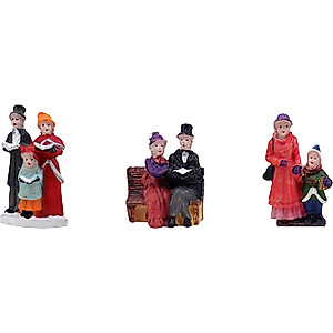 Resin Christmas Village Set with Figurines, Houses, and Accessories – Perfect for Indoor Holiday Decor and Snow Village Displays