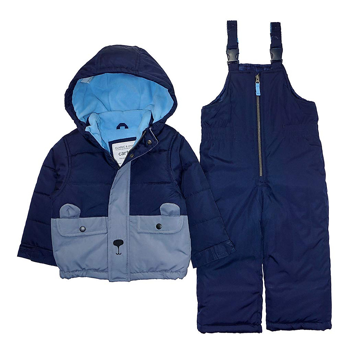 Carter's Boys' Toddler Heavyweight 2-Piece Skisuit Snowsuit, navy bear, 4T