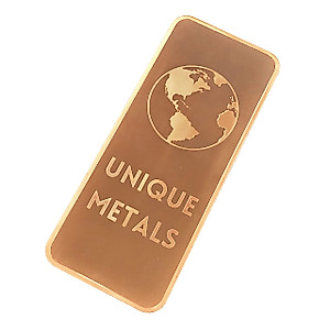 1 Pound .999 Pure Copper Bar Bullion with Element Design - Unique Metals