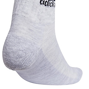 adidas Athletic Cushioned Crew Socks (6 Pairs) Kids Discontinued, Better Scarlet/Cool Light Heather/Black, Medium