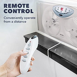 Bionaire Window Fan with Twin 8.5-Inch Reversible Airflow Blades and Remote Control, White