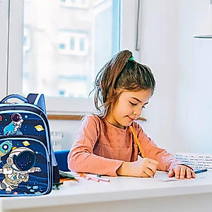 YUNYINIE Travel Backpack for School, Kids Backpack Boys Girls, Space Astronaut Preschool Backpack School Supplies for Kids, 16.5Inch