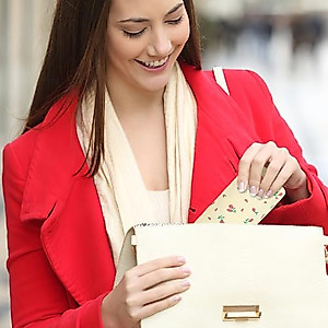 GEEHUA 2 Pcs Women Cute Floral Pencil Bag, Flower Zipper Pencil Case Simple Pen Bag Stationery Organizer Cosmetic Makeup Storage Bag Coin Pouch Holder Travel Office Accessories