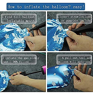 Tellpet OH BABY Letter Balloons, Baby Shower Party Decorations Decor Supplies, Gold, 16 Inch