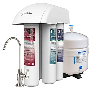 PROQ2 Alkaline Reverse Osmosis System Under Sink, 5 Stage RO w/Brushed Nickel Faucet & RO Tank, pH+ Alkaline Water Filter for Essential Minerals, Quick Change Water Filter for Sink 50gpd Membrane