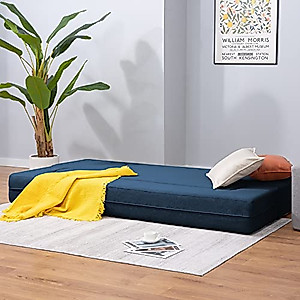 BALUS Folding Sofa Bed Queen Size, 8.6 Inch Floor Sofa Bed Couch Foldable, Memory Foam Futon Couch, Fold Out Sofa Bed Convertible Sleeper Sofa Bed for Living Room/Bedroom/Guest Room/Office