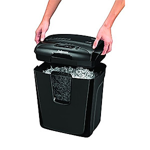 Fellowes 4605801 Powershred 49C 8-Sheet Cross-Cut Paper and Credit Card Shredder, Black