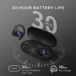 1MORE Fit SE S30 Open Ear Earbuds, Sports Earbuds Split Design with Ear Hooks, Bluetooth 5.3 Headphones with 4 Microphones for Clear Calls, IPX5, 30-Hour Playtime, Wireless Earbuds, Black
