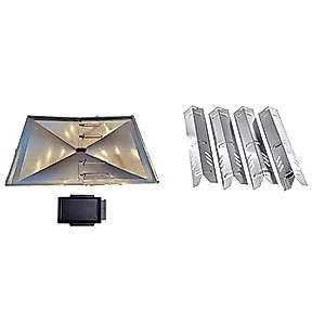 Quickflame Grill Drip Pans Adjustable Grease Tray and Heat Plates Set Fit for DynaGlo, Uniflame, BHG, Backyard Grill Models -(27")