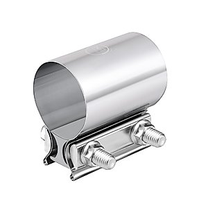 EVIL ENERGY 2.5 Inch Exhaust Clamp,2 1/2" Butt Joint Band Clamp Sleeve Coupler Stainless Steel for Pipes,Mufflers,Catalytic Converters