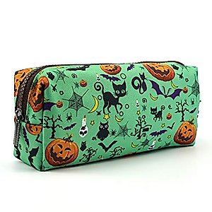 LParkin Halloween Canvas Pencil Case Pen Bag Pouch Stationary Case Makeup Cosmetic Bag