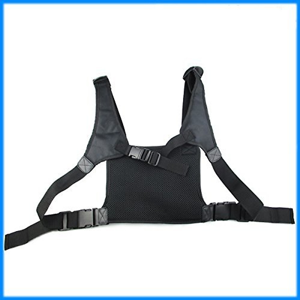 GoodQbuy Universal radio harness chest Rig Bag Pocket Pack Holster Vest for Two Way Radio (Rescue Essentials) (Leather Black)