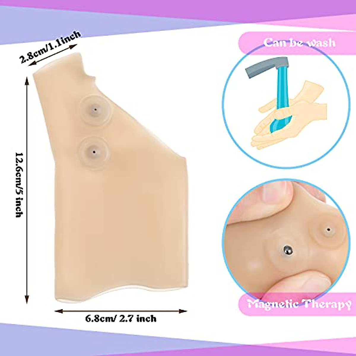 Nuanchu 4 pieces Gel Wrist Thumb Braces Wrist Hand Thumb Gloves Waterproof Wrist Compression Sleeve Hard Thumb Arthritis Brace for Typing Pain Relief, Men and Women (2 Pairs)