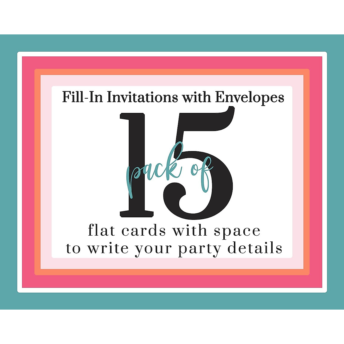 Abstract Gender Reveal Invitations with Envelopes (15 Pack) Blank Invites for Baby Revealing He or She Party – Pink and Blue Theme Boy or Girl – Fill-In Details on Printed Invite Card Set 4x6