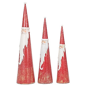 RAZ Imports Holiday Heritage 16" Cone Santa, Set of 3