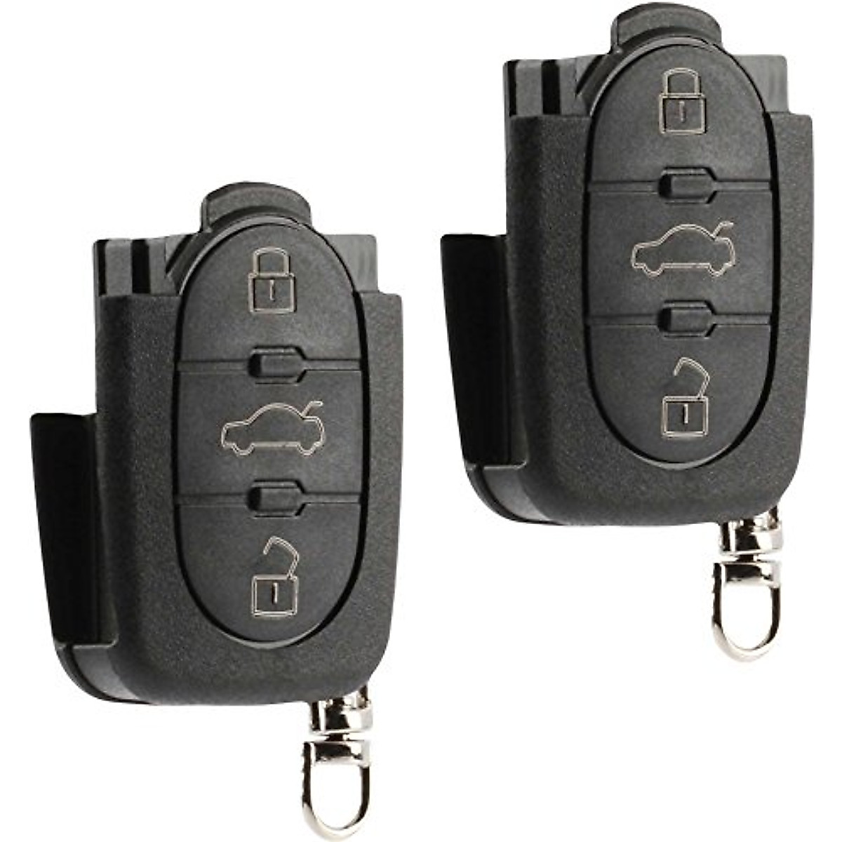 Flip Key Fob Keyless Entry Remote Shell Case & Pad fits VW Beetle Cabrio Golf Jetta Passat 1998 1999 2000 2001 (HLO1J0959753F), Set of 2
