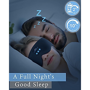 Bluetooth Sleep Headphones - Cozy Eye Mask with Wireless Music for Side Sleepers