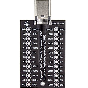 USB Type C Breakout Board Female Male Plug 6Pin 24Pin (24Pins Female Plug (Black))