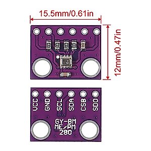 Coliao 8pcs BMP280 3.3V High Precision Atmospheric Pressure Sensor Module Digital Barometric Pressure Sensor GY-BMP280-3.3 Temperature Humidity Sensor Module