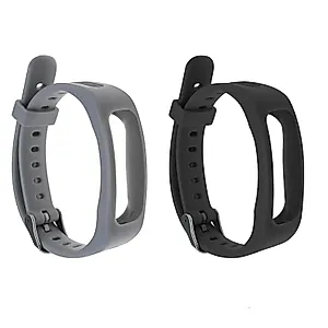 SING F LTD 2Pcs Watch Strap Replacement Compatible with Huawei Honor Band 3e/4e TPU Adjustable Watch Band Waterproof Wrist Strap 150~220mm Black Grey