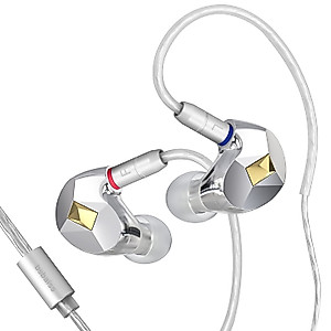 bsbaiss BS2 in Ear Monitor Dynamic Hybrid 1BA+1DD Deep Bass Wired Earbuds Headphones, HiFi Stereo IEM Earphones with Detachable MMCX Connector for Audiophiles Musicians (Without Mic)