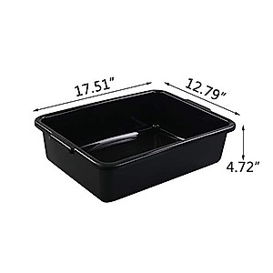 Zerdyne 4 Packs Plastic Bus Boxes/Dish Bus Tubs, 13 L Black Commercial Bus Boxes
