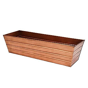 Achla Designs Copper PlatedWindow Flower Box Planter-Small (22" L x 6" W x 5" H)