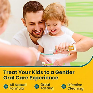 Pearlie White All Natural Fluoride Free Kids Toothpaste 1.58oz/45gm | Extra Gentle Enamel Safe Toothpaste | Helps Fight Against Plaque Formation | Under 30 RDA | Natural Strawberry Flavor