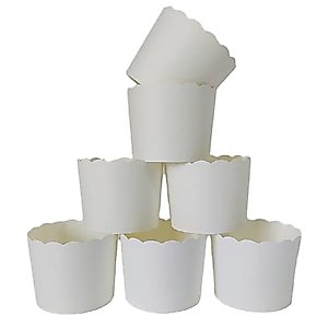 Paper Baking Cups 60-Pack Large Greaseproof Baking Cups Cupcake Muffin Cases Disposable Cupcake Wrappers For Birthday Baby Shower And Party Decorations-Pure White Color