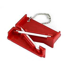 Lansky Mini Crock Sticks Knife Sharpener, Portable Keychain Blade Sharpener Tool, Ceramic Honing Rod for Knives - LCKEY