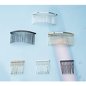 Ruwado 6 Pcs Metal Hair Combs 10 Teeth 20 Teeth Wire Twist Veil Hair Side Combs Pin Clips for DIY Jewelry Making Wedding Bridal Party Décor Accessories for Women Girls Hairstyle