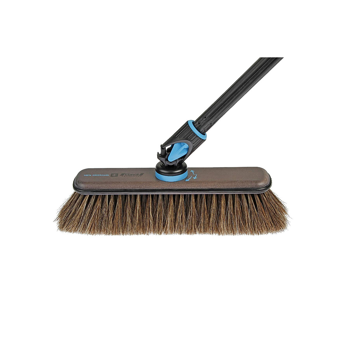 Swiss UX Move Broom Smokey Full Horse Hair with 5 Piece Aluminum Handle, by Nessentials