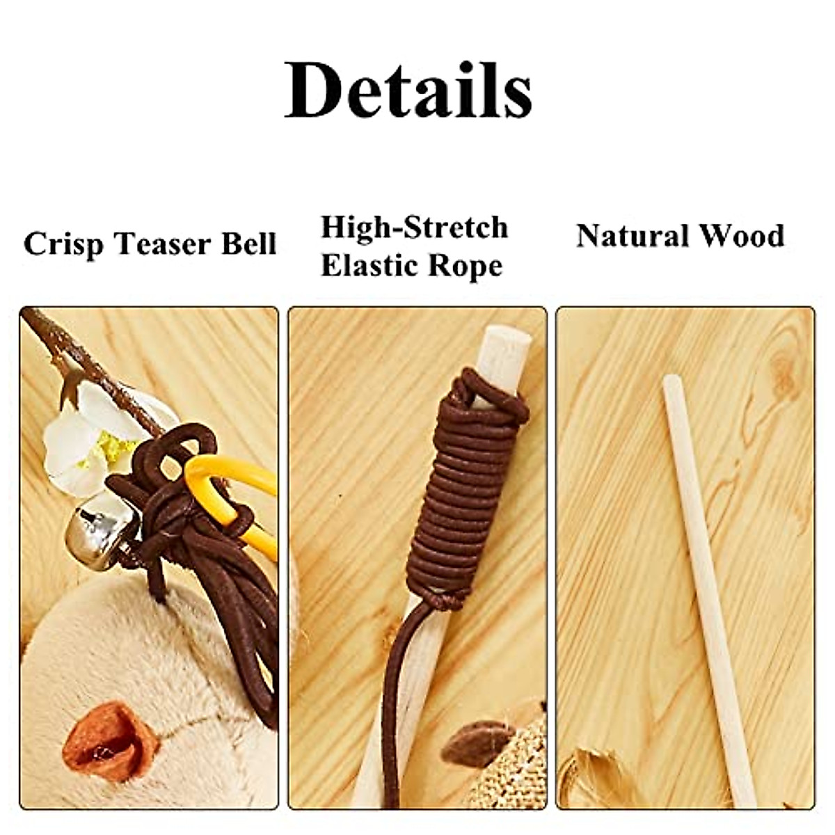 7 Pack Ferret Toys - Interactive Ferret Toys Assortments Feather Teaser Wand with Sisal Mice Balls and Bells Toys for Ferret Cat Kitten Puppy (7 Pack)