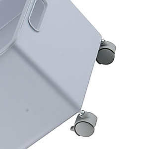 BORDSTRACT Storage Basket with Wheels, Portable Movable Roller Basket, Large Capacity PP Organizer Box, for Books, Clothes, Shoes, and More(gray)