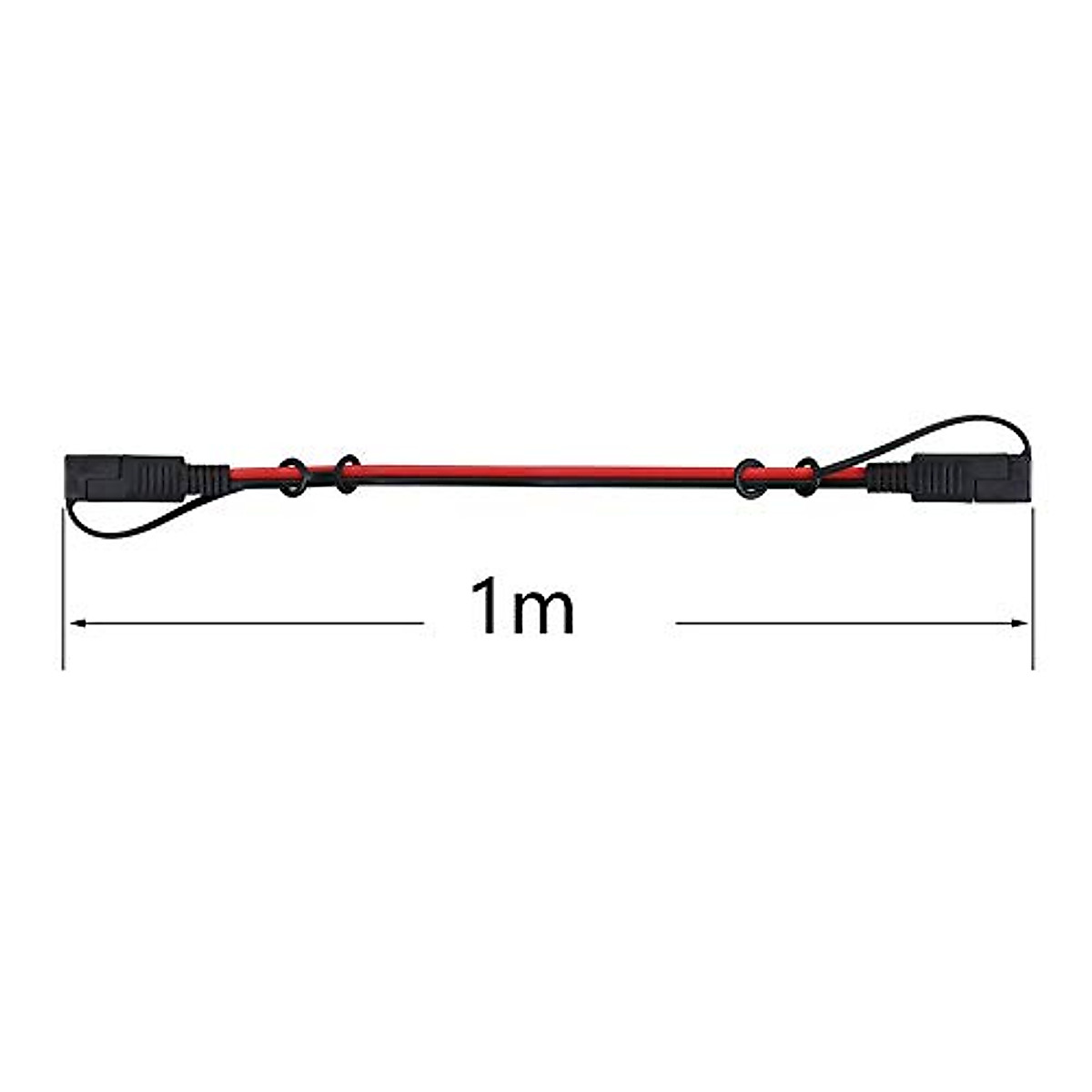 CERRXIAN 3.2FT 10AWG SAE to SAE 2 Pin Quick Disconnect Power Automotive Extension Cable with Cap for Solar Panels Battrey(Black,1m)