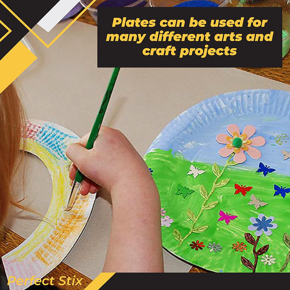 Perfect Stix 9" Uncoated Paper Plates- White, Pack of 200