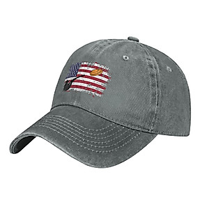 Skeet Shooting USA Flag Trap Shooting Clay Pigeon Unisex Baseball Cap Cotton Fits Men Women Washed Denim Adjustable Dad Hat