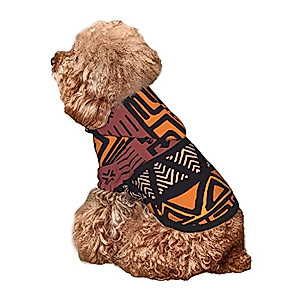African Mud Cloth Tribal Small Pet Hooded Warm Sweatshirt Pet Clothing Pet Dog Sweatshirt