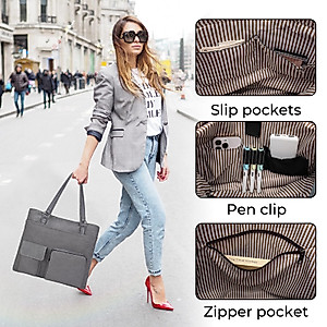 Laptop Tote Bag for Women Work Bags Professional 15.6 Inch Large Canvas Purse with Pockets
