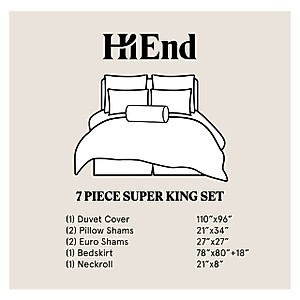 Paseo Road by HiEnd Accents Rio Grande 7 Piece Duvet Cover Set, Super King, Brown Faux Leather, Southwestern Luxury Bedding Set, 1 Duvet, 1 Bed Skirt, 2 Pillow Shams, 2 Euro Shams, 1 Neckroll Pillow