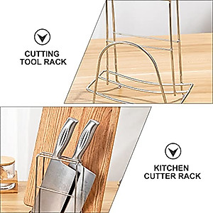 Housoutil Stainless Steel Kitchenware Storage Organizer Racks Multi Layer Function Cutting Board Holder Pot Lid Chopping Board Rack Stand Silver