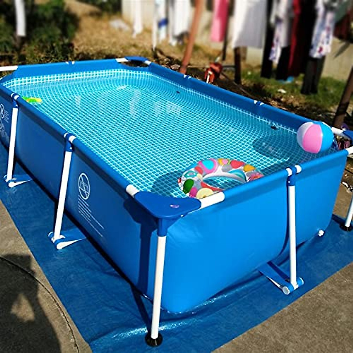 LIHONK Above Ground Swimming Pool Steel Frame Kids and Adults Can Swim Family Above Ground Pool Free Cover & Floor Cloth & Swimming Pool Water Toys Patio Lawn Garden (Size : 4.5 * 2.2 * 0.84m)