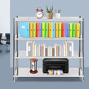 DAJILISHI Storage Shelf, 4-Tier Storage Shelving Unit, Stainless Steel Garage Shelf, 60x18.5 x 60 inch Heavy Duty Storage Shelving, 1320 Lbs Total Capacity with Adjustable Height and Vent Holes