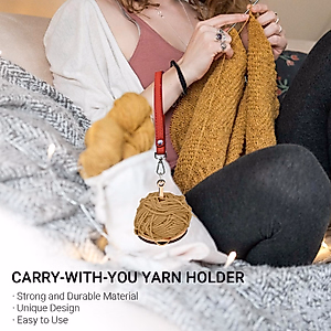 FantasyDay Portable Wrist Yarn Holder 5pcs, Mini Yarn Holder for Crochet with Wrist Strap for Knitting to Prevent Yarn from Tangling - Exquisite Pattern - Knitting Crocheting Gift