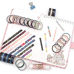 YUBX Skinny Galaxy Washi Tape Set 30 Rolls Gold Foil Decorative Starry Space Masking Tapes for Arts, DIY Crafts, Journals, Planners, Scrapbook, Wrapping