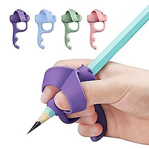 Pencil Grips for Kids Handwriting ZZWS Ergonomic 5 Fingers Pencil Grippers Posture Correction Writing Aid Grips for Toddler,Pen Grips for Beginners,School Supplies,Classroom Must Haves(4pcs)