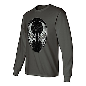 RIVEBELLA New Graphic Spawn Mask Mcfarlane Novelty Tee Spawn Men's Long Sleeve T-Shirt (Charcoal, M)
